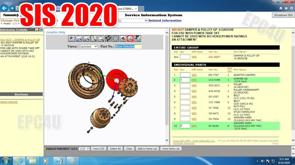 Caterpillar SiS 2019.7 Version for Cat Service Information System EPC ...
